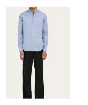 FERRAGAMO Monogram Shirt - Blue