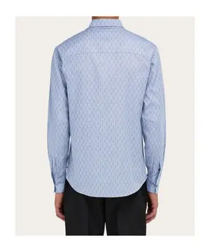 FERRAGAMO Monogram Shirt - Blue