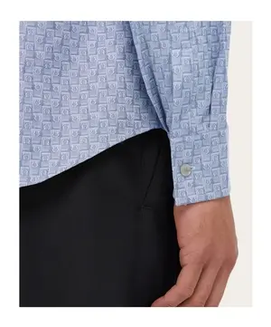 FERRAGAMO Monogram Shirt - Blue