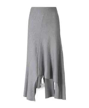 Khaite Asymmetrical Hem Midi Skirt