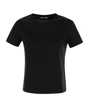 Max Mara Nerina Logo Embroidered Crewneck T-shirt - Black