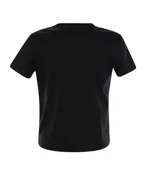 Max Mara Nerina Logo Embroidered Crewneck T-shirt - Black