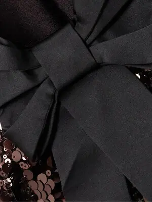 GANNI Open Back Sequined Top With Bow Detail