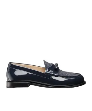 STUART WEITZMAN Patent Leather Loafers With Bow Detail - Black