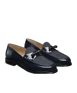 STUART WEITZMAN Patent Leather Loafers With Bow Detail - Black