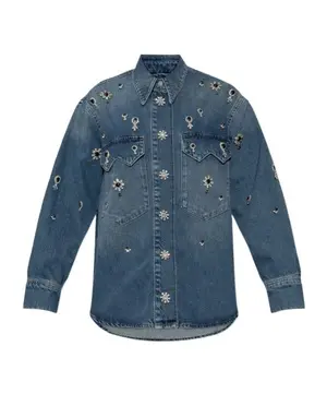 ALLSAINTS Crystal-embellished Denim Shirt