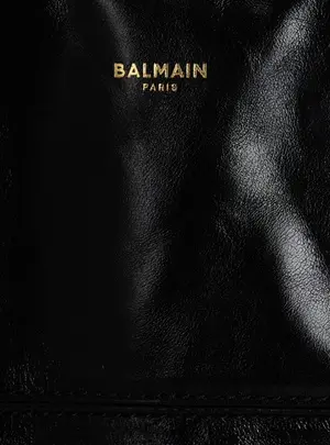 Balmain Shiny Leather Tote Bag