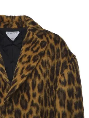 Bottega Veneta Brushed Leopard Print Coat