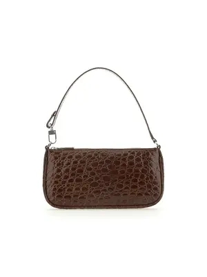 By Far Crocodile Effect Shoulder Bag - Brown