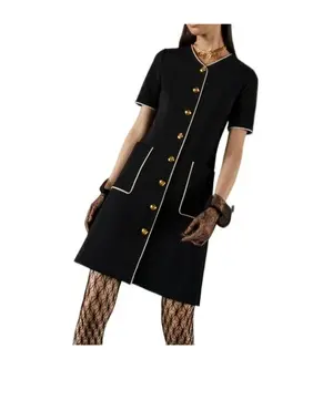Gucci Buttoned Short-sleeve Midi Dress