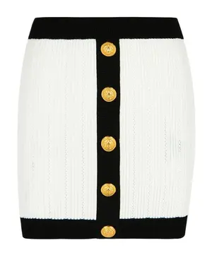 BALMAIN Balmain Two-Tone Ribbed Mini Skirt