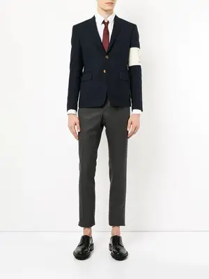 Thom Browne Low Rise Skinny Side Tab Trousers In Super 120s Twill - Dark Gray