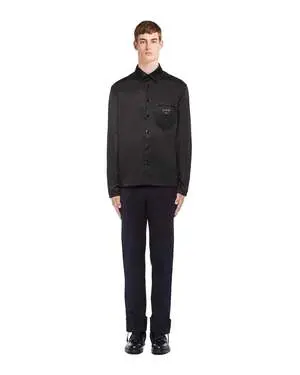 Prada Logo Plaque Chest Pocket Shirt