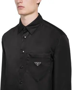 Prada Logo Plaque Chest Pocket Shirt