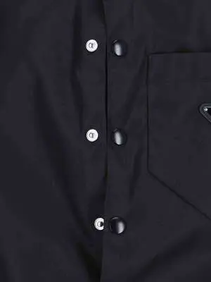 Prada Logo Plaque Chest Pocket Shirt