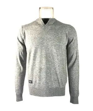 Emporio Armani Long-sleeved Contrasting Sweater - Gray