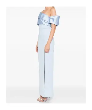 Solace Off-shoulder Draped Sleeveless Maxi Dress With Side Slit
