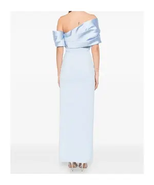 Solace Off-shoulder Draped Sleeveless Maxi Dress With Side Slit