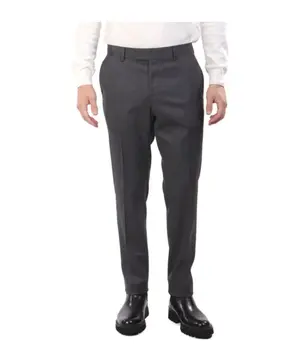 Hugo Boss Tailored Trousers With Belt Loops - Black