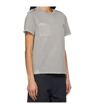Paloma Wool Ribbed Knit Crewneck T-shirt With Patch Pocket