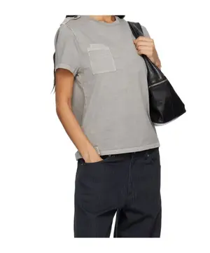 Paloma Wool Ribbed Knit Crewneck T-shirt With Patch Pocket