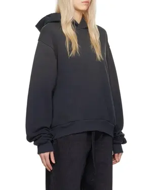 Acne Studios Garment Dyed Logo Hoodie - Black