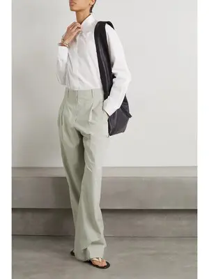 THE ROW Pleated Wide-leg Trousers