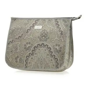 Etro Graphic Pattern Zipper Clutch - Gray