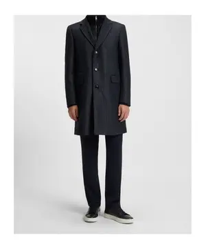 Hugo Boss Buttoned Coat - Dark Blue