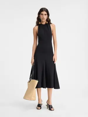 Jacquemus La Robe Favola Flared Halter Dress - Black