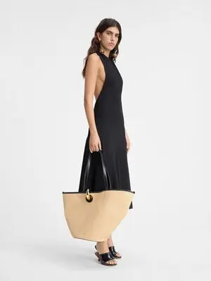 Jacquemus La Robe Favola Flared Halter Dress - Black