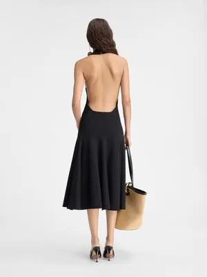 Jacquemus La Robe Favola Flared Halter Dress - Black