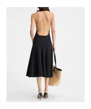 Jacquemus La Robe Favola Flared Halter Dress