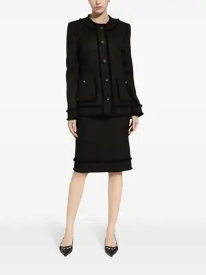 Dolce & Gabbana Frayed Detail Jacket - Black