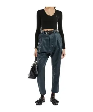 VIVIENNE WESTWOOD V-neck Long-sleeve Sweater With Saturn Logo