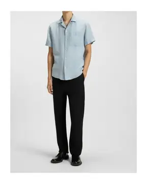 Hugo Boss Short-sleeve Button-up Shirt - Light Blue
