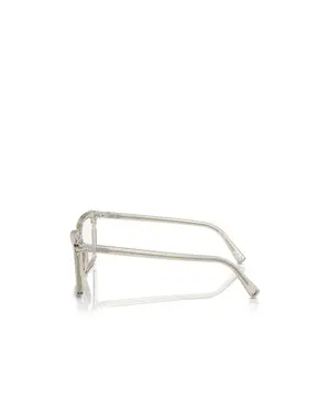 Miu Miu Square Frame Eyeglasses With Logo Embellishments - Grey