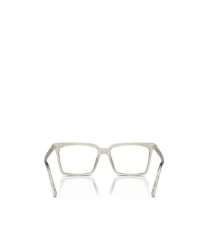 Miu Miu Square Frame Eyeglasses With Logo Embellishments - Grey
