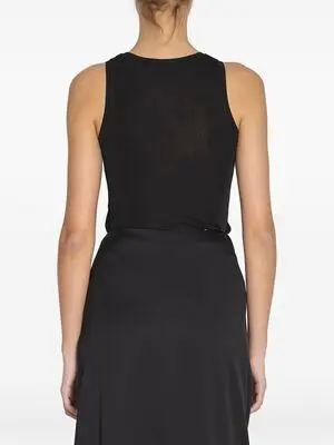 Saint Laurent Sleeveless Ribbed Knit Tank Top
