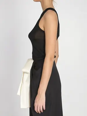 Saint Laurent Sleeveless Ribbed Knit Tank Top