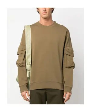 Dries Van Noten Round Neck Long Sleeve Sweater With Pocket Detail