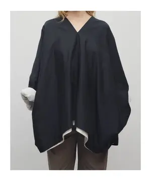 THE ROW Cedar Asymmetric V-neck Cape Top