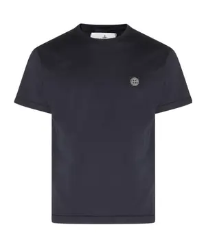 Stone Island Logo Patch Crewneck T-shirt - Blue