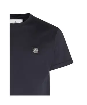 Stone Island Logo Patch Crewneck T-shirt - Blue