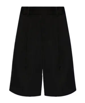 Yohji Yamamoto Belt-loop Pleated Shorts - Black
