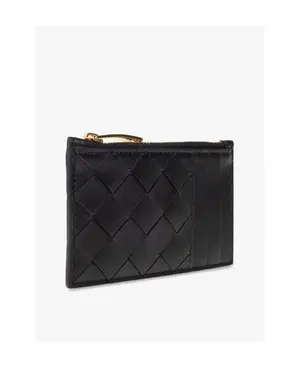 Bottega Veneta Zipped Coin Compartment Card Holder - Black