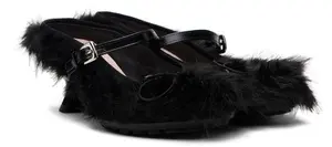 Simone Rocha 60mm Fur-trimmed Buckle Mules