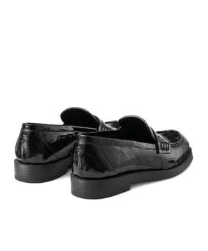 JIMMY CHOO Crocodile-embossed Leather Loafers