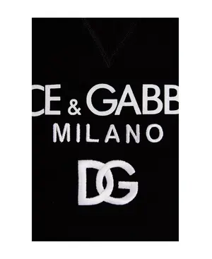 Dolce & Gabbana Logo Embroidered Crewneck Sweatshirt - Black
