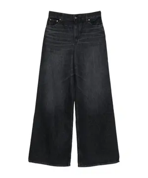 Chloé Whiskered Wide-leg Jeans - Black